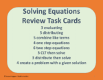 Solving Equations Review Task Cards Bundle | Made By Teachers