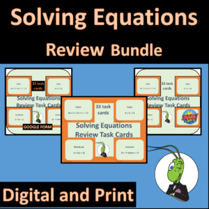 Solving Equations Review Task Cards Bundle | Made By Teachers
