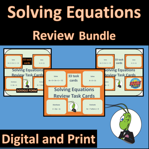 Solving Equations Review Task Cards Bundle | Made By Teachers