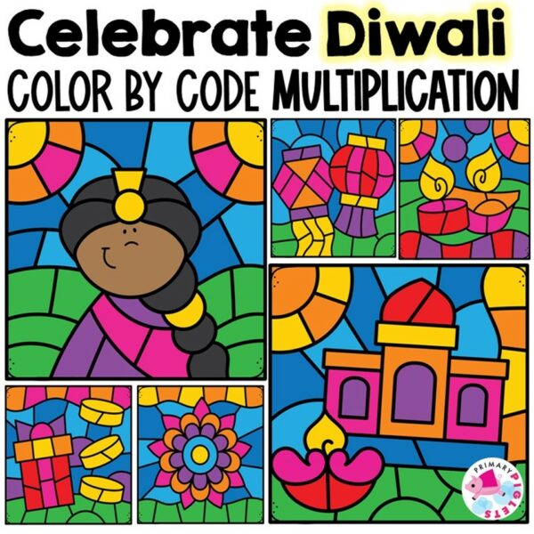 Diwali Color by Number Multiplication | Made By Teachers