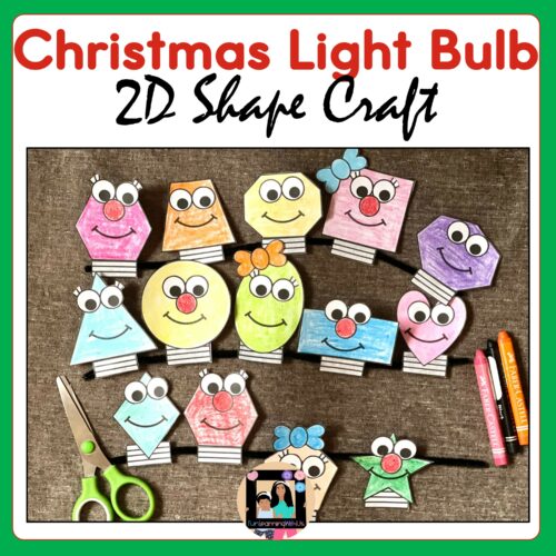 Christmas Light Bulb 2D Shapes Craft | Winter Craft - Made By Teachers