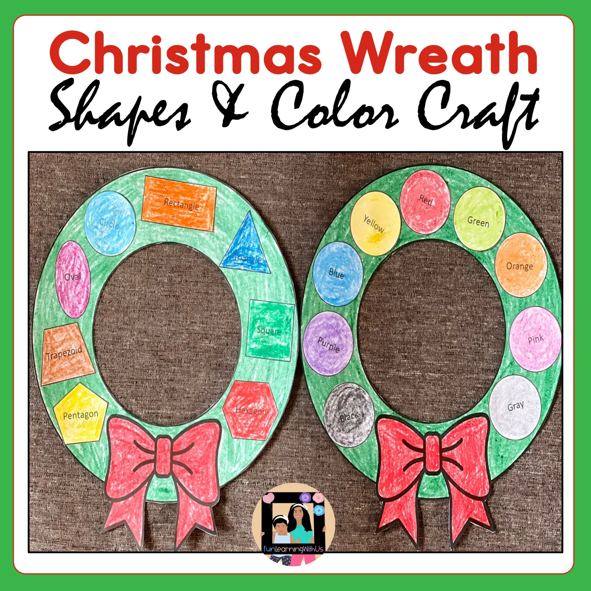 Christmas Wreath Craft | 2D Shapes & Colors Wreath - Made By Teachers