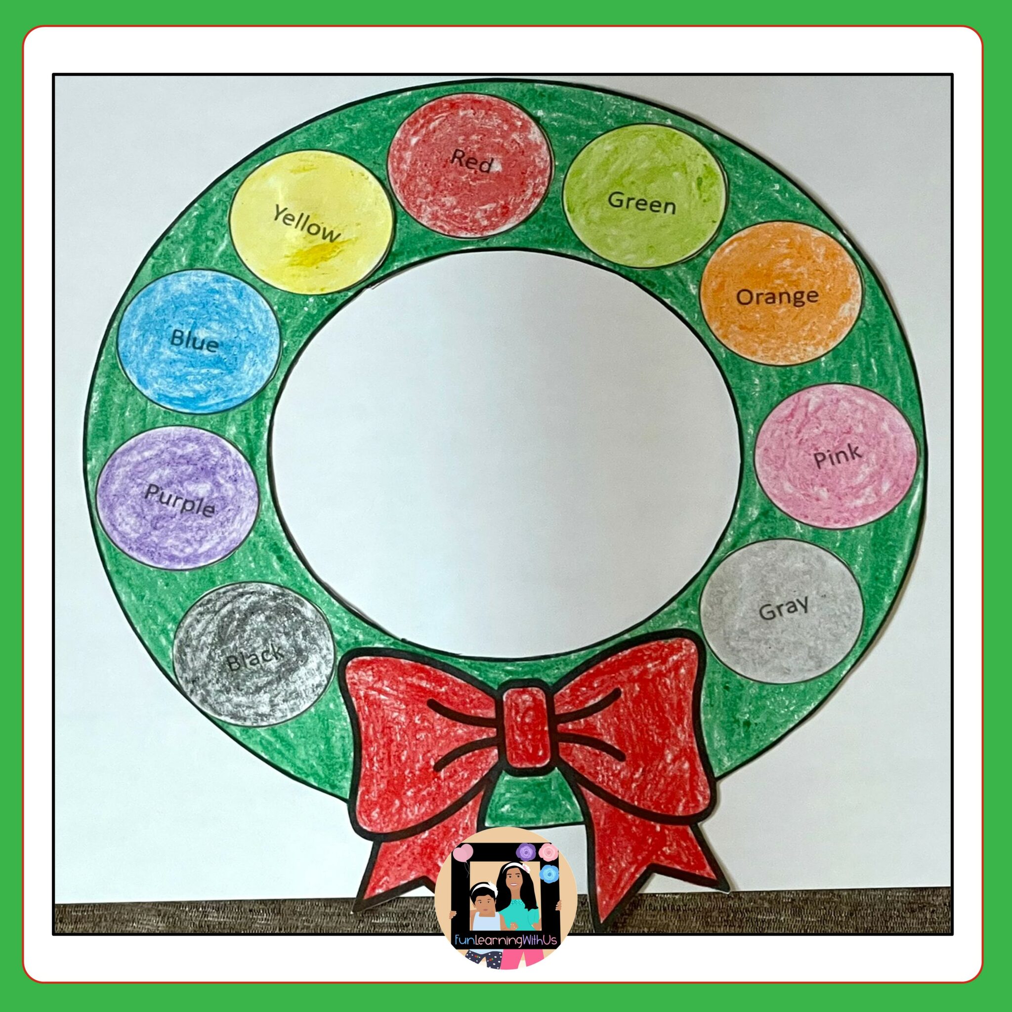 Christmas Wreath Craft | 2D Shapes & Colors Wreath | Made By Teachers