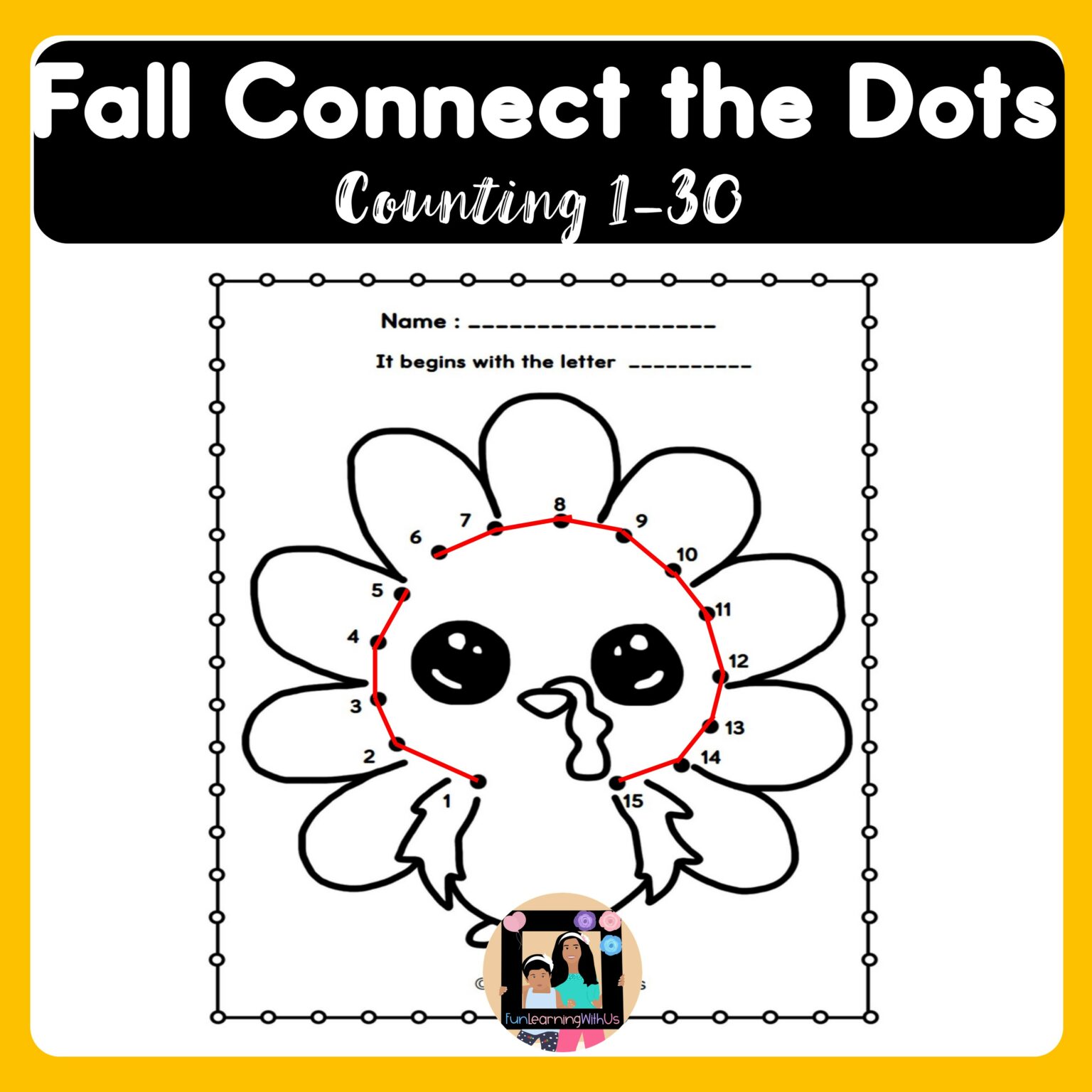 Fall Connect the dots | Dot to Dot worksheets - Made By Teachers