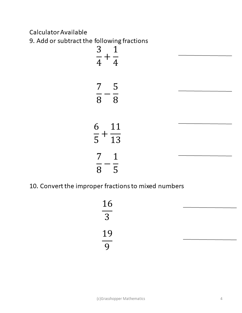 Fraction Operations Assessment Editable - Made By Teachers