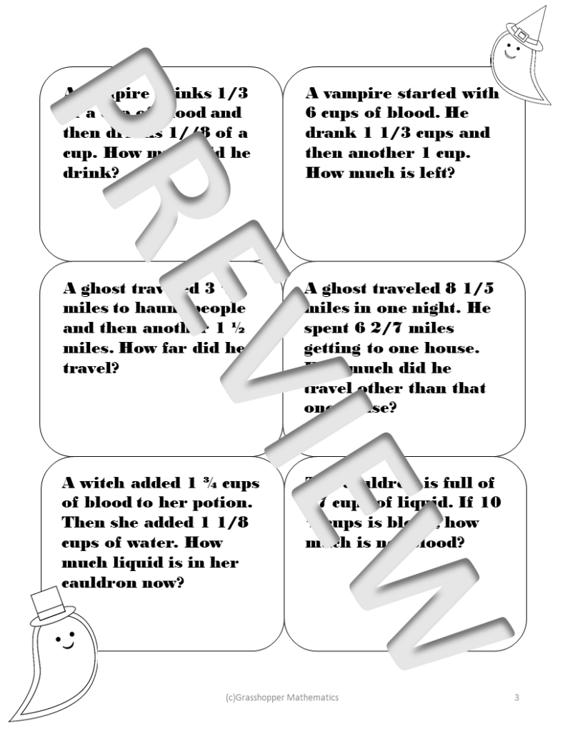 Halloween Operations of Fractions Word Problems - Made By Teachers