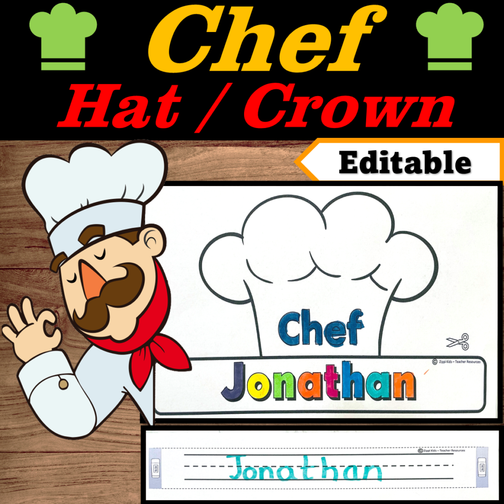 Chef Hat Editable Name Community Helpers Week - Made By Teachers