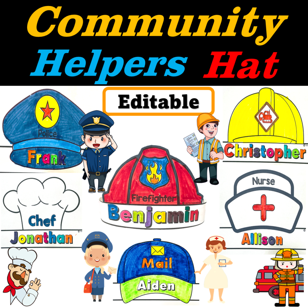 Community Helpers Hats Editable - Made By Teachers