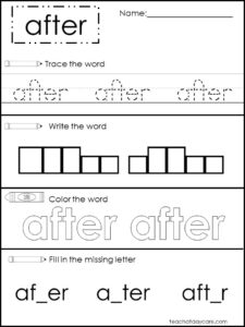 Dolch 1st Grade Sight Words Word Work Worksheets | Made By Teachers