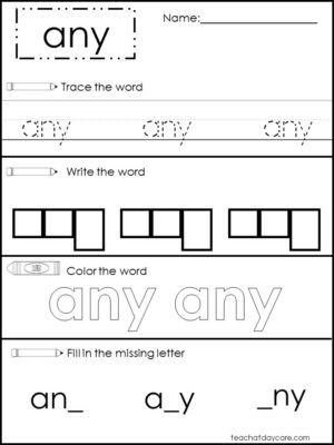 Dolch 1st Grade Sight Words Word Work Worksheets | Made By Teachers