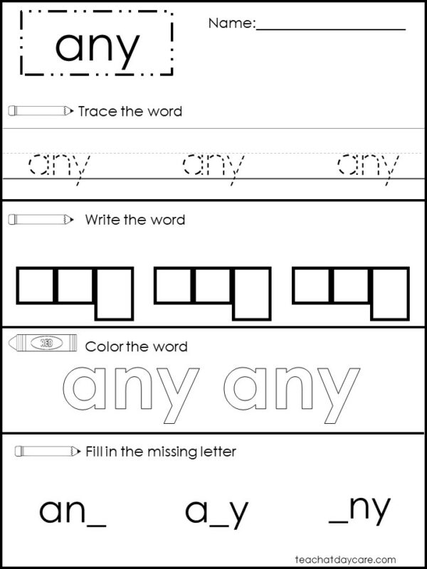 Dolch 1st Grade Sight Words Word Work Worksheets | Made By Teachers