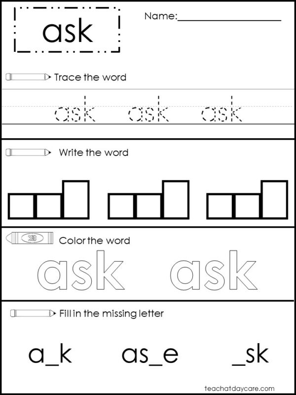 Dolch 1st Grade Sight Words Word Work Worksheets | Made By Teachers