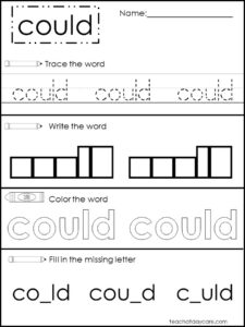 Dolch 1st Grade Sight Words Word Work Worksheets | Made By Teachers
