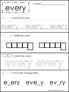 Dolch 1st Grade Sight Words Word Work Worksheets | Made By Teachers