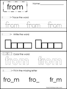 Dolch 1st Grade Sight Words Word Work Worksheets | Made By Teachers