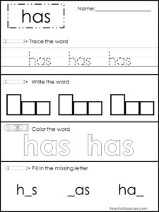 Dolch 1st Grade Sight Words Word Work Worksheets | Made By Teachers