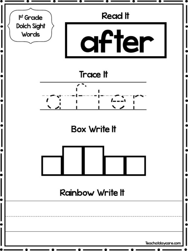 Dolch 1st Grade Sight Words Box Write Worksheets. | Made By Teachers