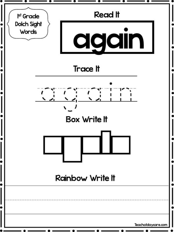 Dolch 1st Grade Sight Words Box Write Worksheets. - Made By Teachers
