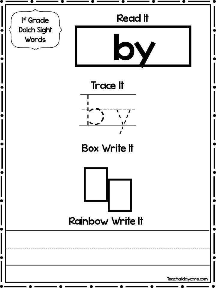 Dolch 1st Grade Sight Words Box Write Worksheets. - Made By Teachers