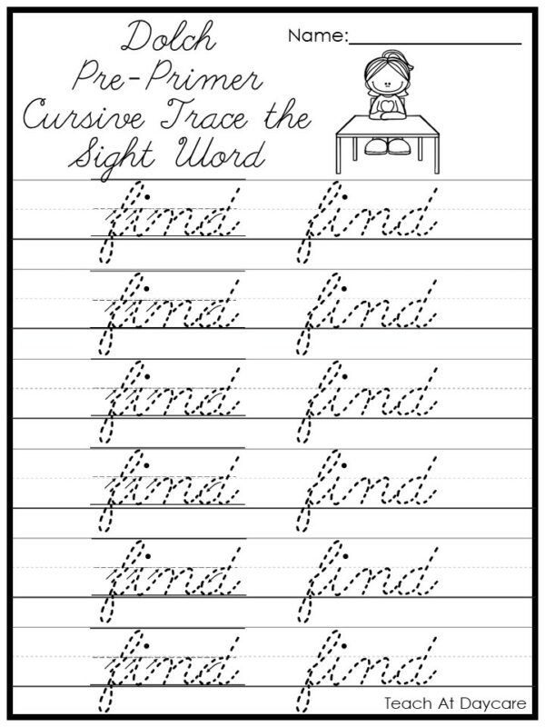 Pre-Primer Directional Cursive Tracing Worksheets - Made By Teachers
