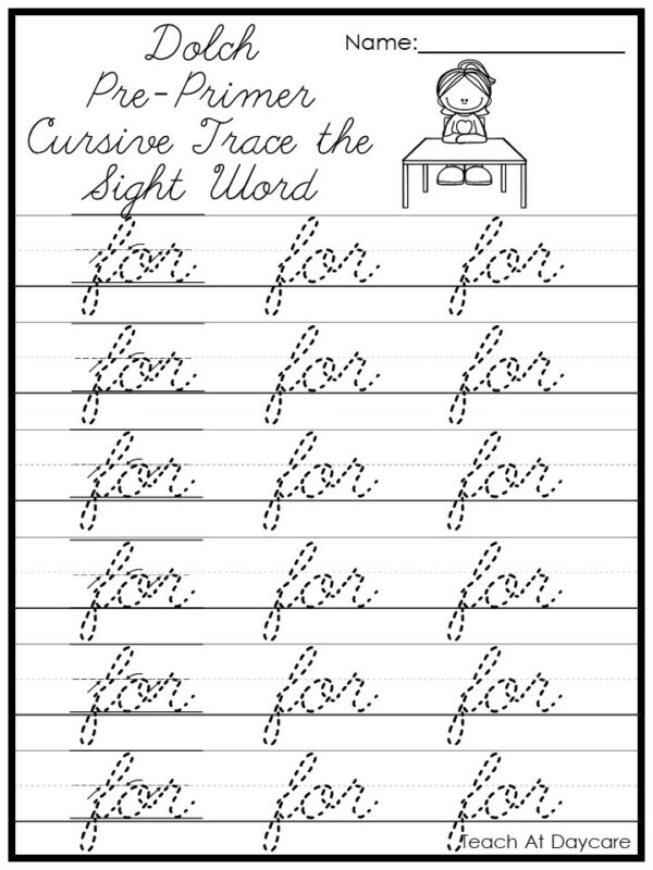 Pre-Primer Directional Cursive Tracing Worksheets - Made By Teachers