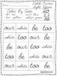 Dolch Primer Cursive Color the Word Worksheets - Made By Teachers