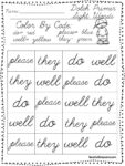 Dolch Primer Cursive Color the Word Worksheets - Made By Teachers