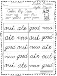 Dolch Primer Cursive Color the Word Worksheets - Made By Teachers