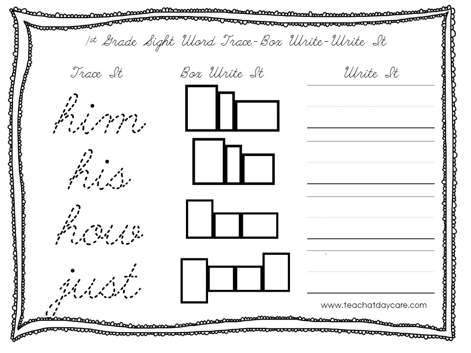 Dolch 1st Grade Cursive Box Writing Word Worksheet | Made By Teachers