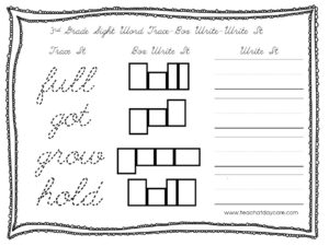 Dolch 3rd Grade Cursive Box Writing Word Worksheet | Made By Teachers
