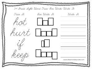 Dolch 3rd Grade Cursive Box Writing Word Worksheet | Made By Teachers