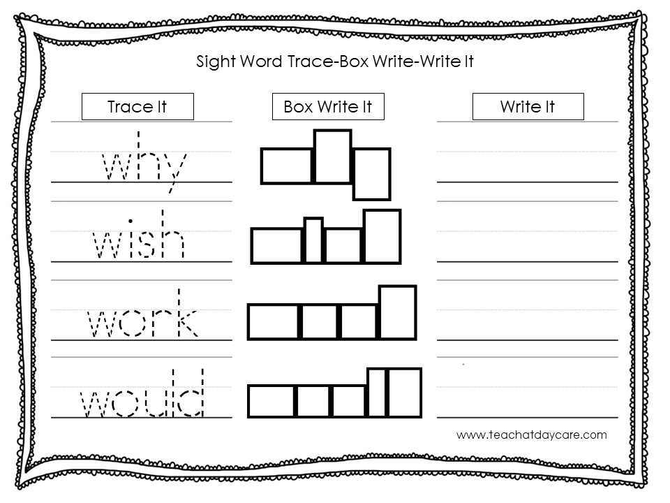 Dolch 2nd Grade Trace and Box Write Worksheets. | Made By Teachers