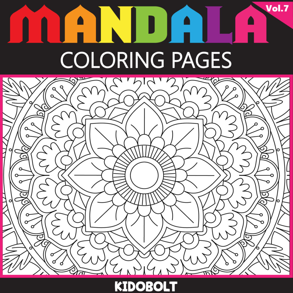 Mandala Beautiful Flowers Printable Coloring Book - Made By Teachers