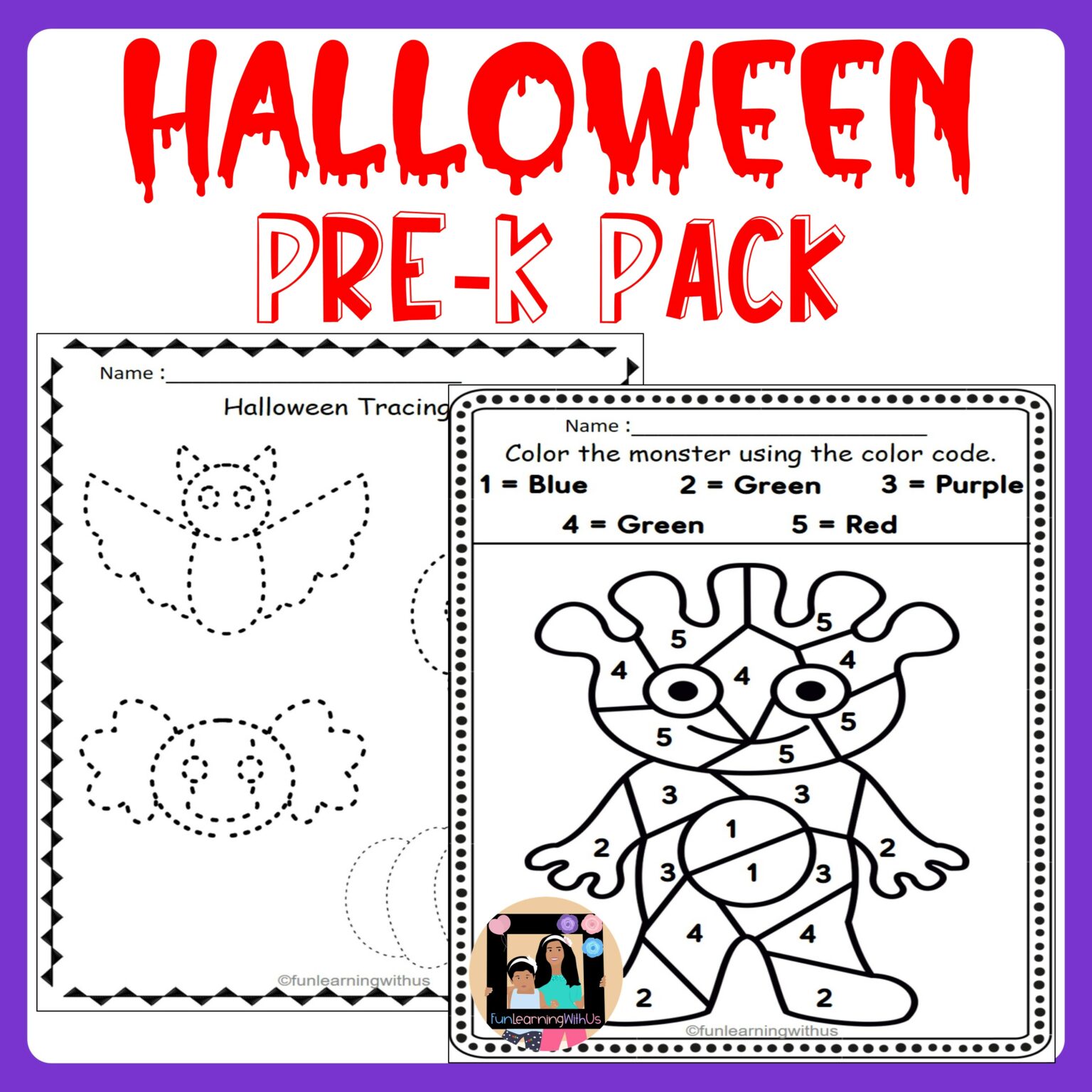 Halloween Pre-K Pack| Halloween Theme Worksheets | Made By Teachers