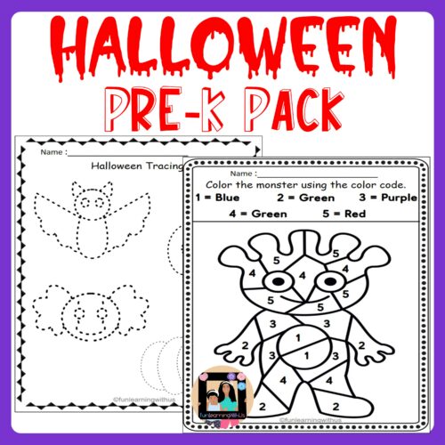 Halloween Pre-K Pack| Halloween Theme Worksheets | Made By Teachers