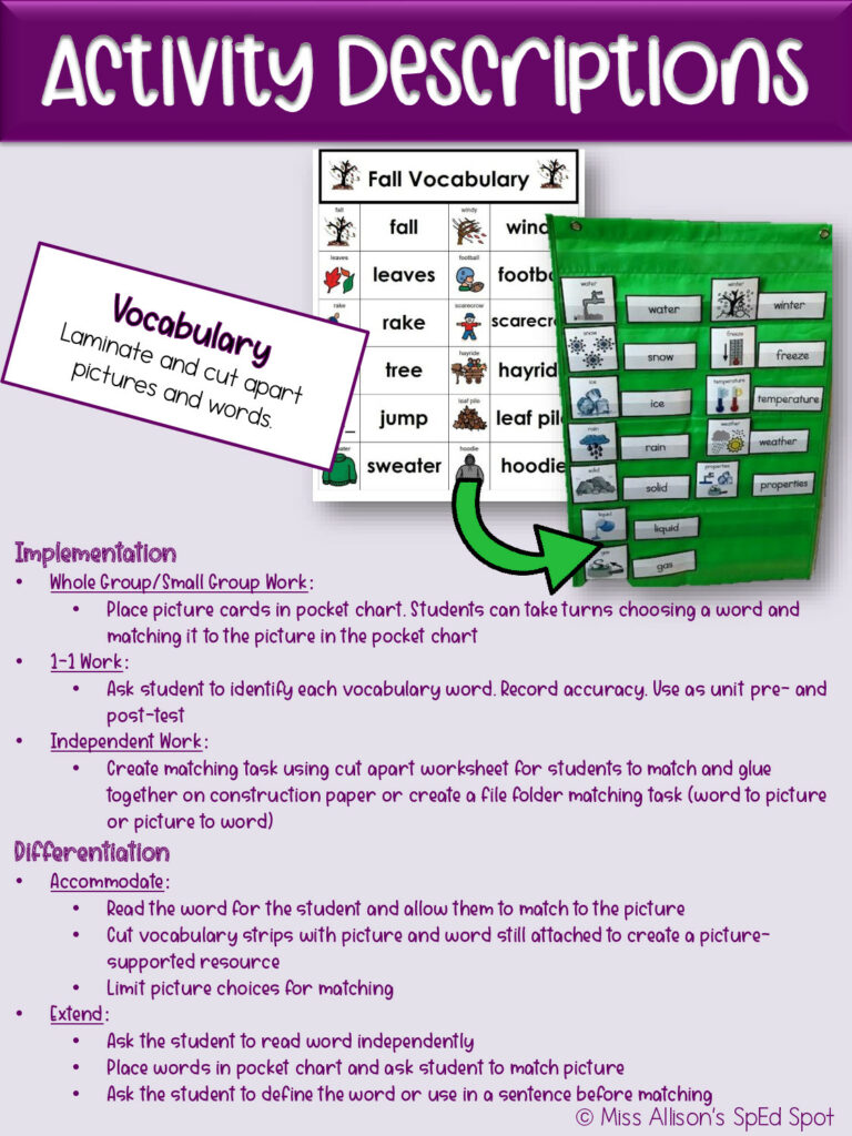 Fall & Leaves Thematic Unit for Special Ed - Made By Teachers