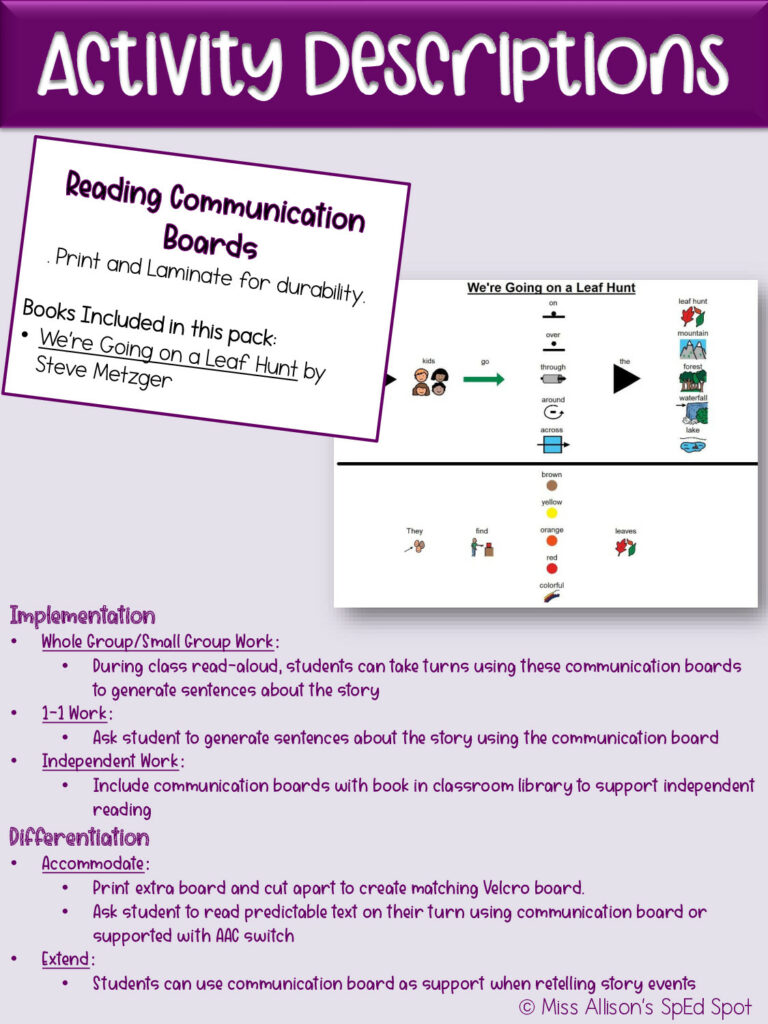 Fall & Leaves Thematic Unit for Special Ed - Made By Teachers