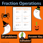 Halloween Operations of Fractions Worksheet | Made By Teachers