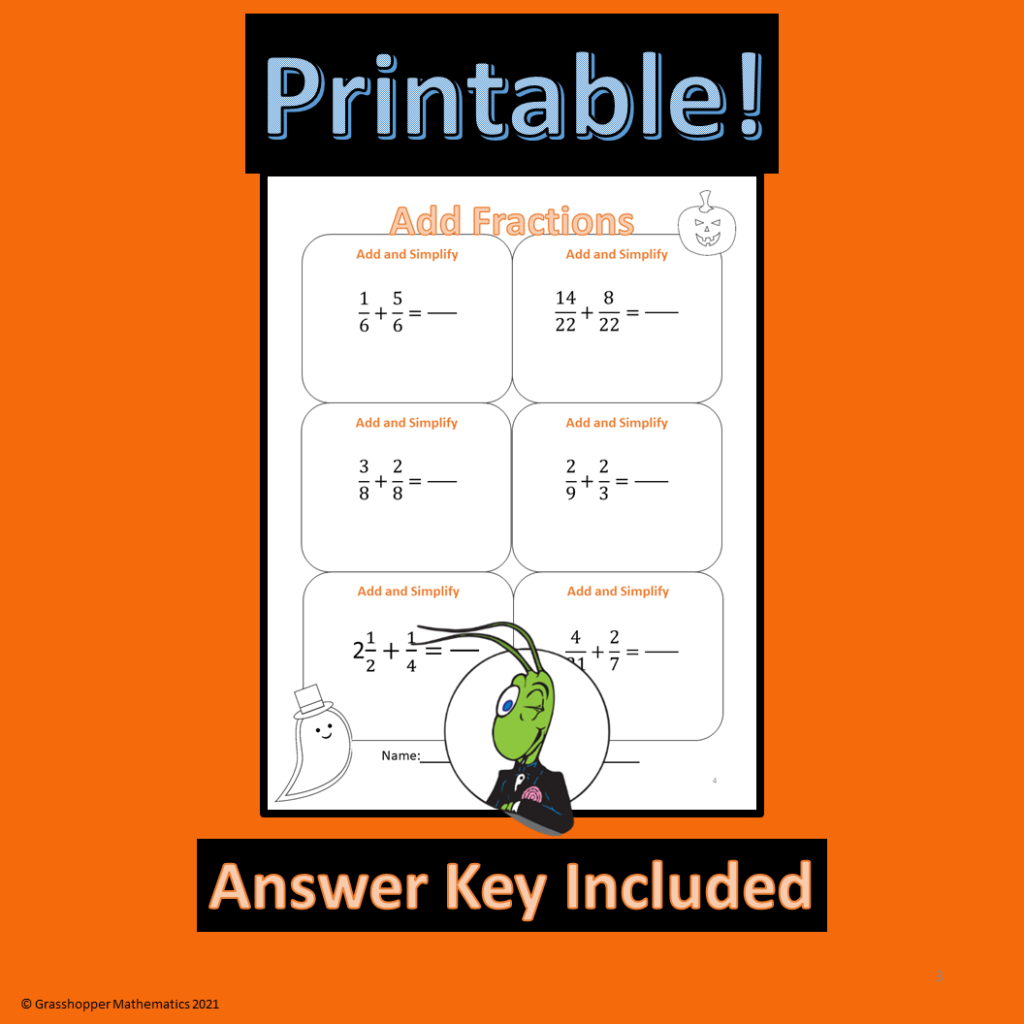Halloween Operations of Fractions Worksheet | Made By Teachers