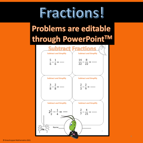 Halloween Operations of Fractions Worksheet | Made By Teachers