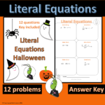 Halloween Literal Equations Worksheet - Made By Teachers
