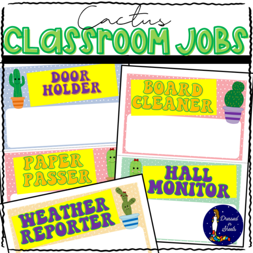 Cactus Classroom Jobs Bulletin Board Kit - Made By Teachers