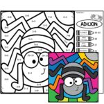 Spanish Halloween Color by Number Addition Bundle - Made By Teachers