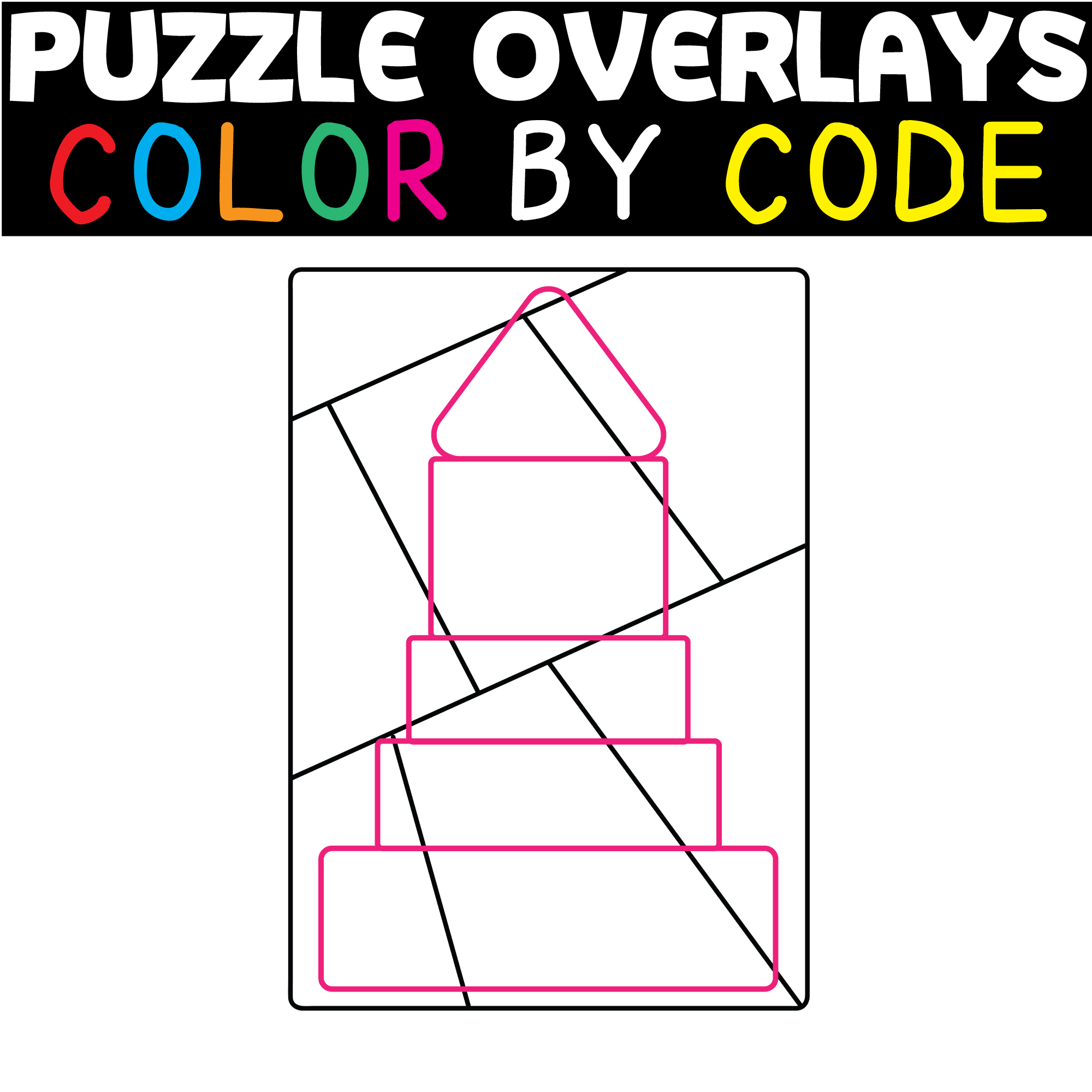 20 Clipart Puzzle Overlays COLOR BY CODE Templates | Made By Teachers