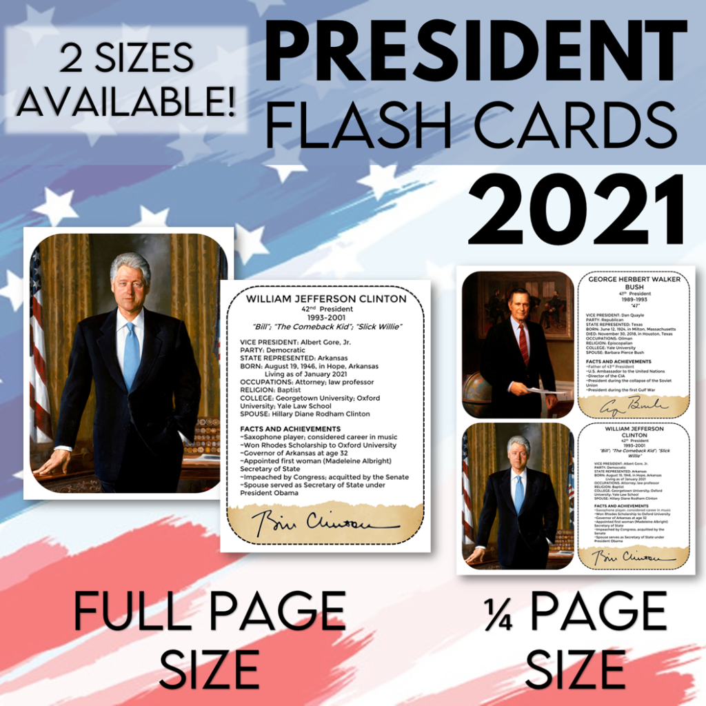 Printable President Flashcards