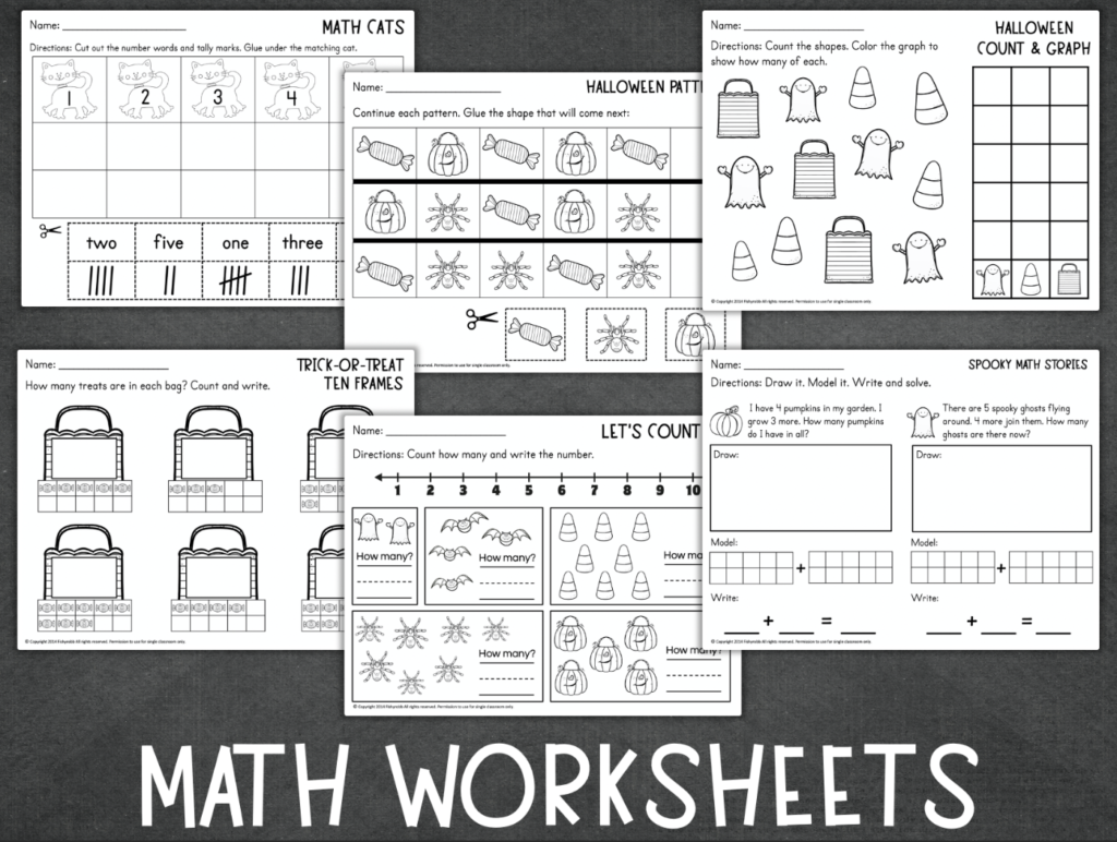 Halloween Math and Reading Worksheets Kindergarten | Made By Teachers