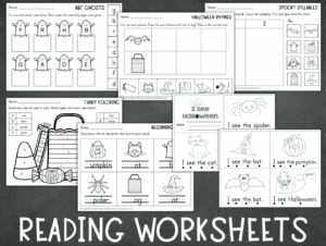 Halloween Math and Reading Worksheets Kindergarten - Made By Teachers