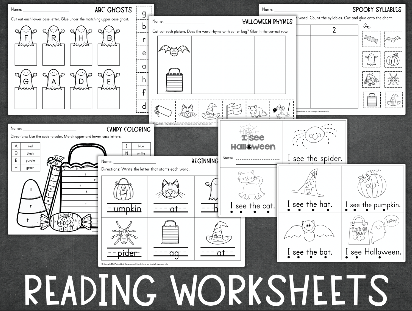 Halloween Math and Reading Worksheets Kindergarten | Made By Teachers