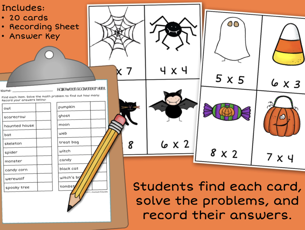 Halloween Multiplication Scavenger Hunt Activity - Made By Teachers