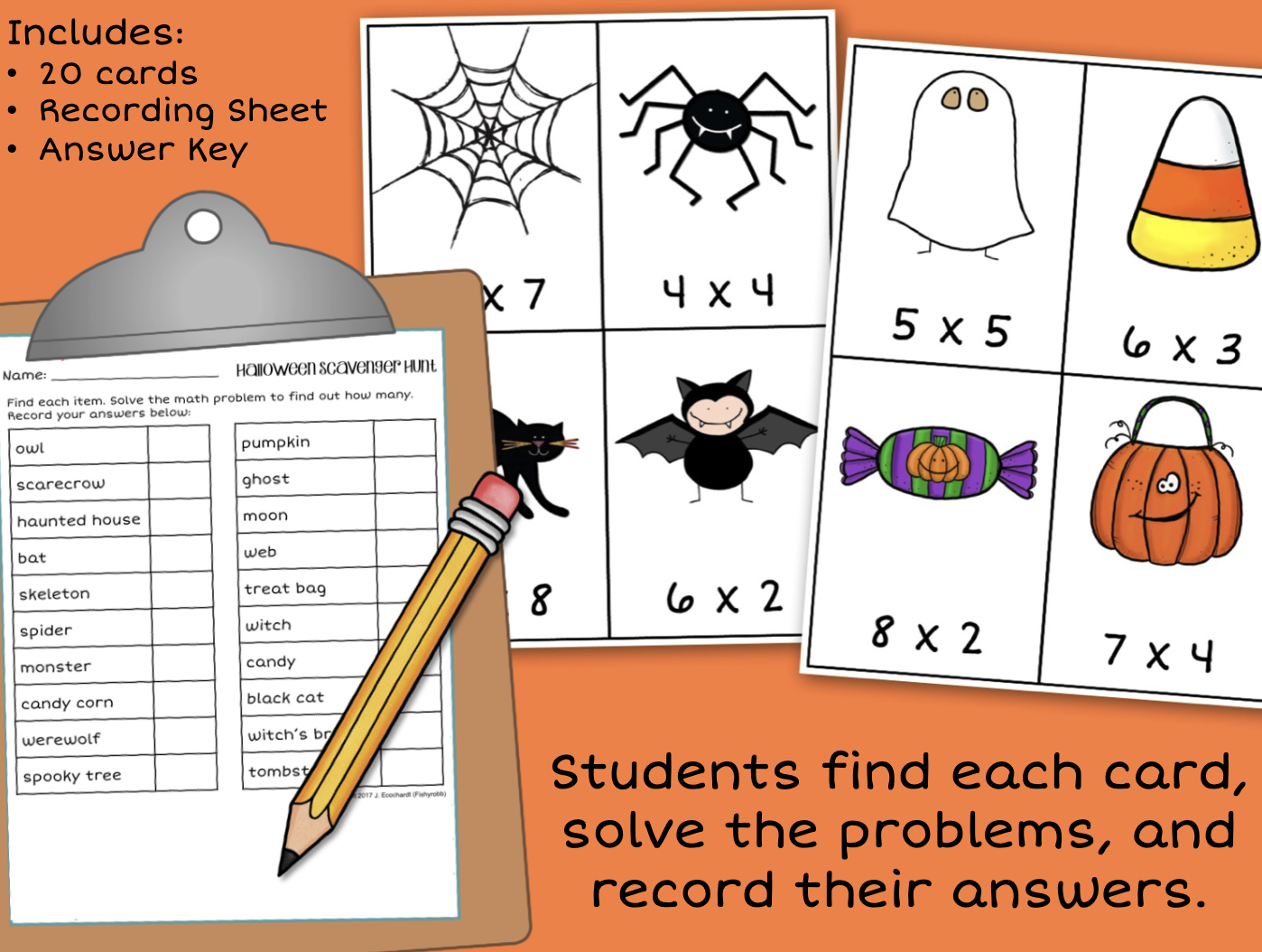 Halloween Multiplication Scavenger Hunt Activity | Made By Teachers
